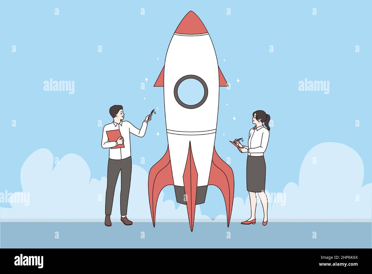 Launch preparation Stock Vector Images - Alamy