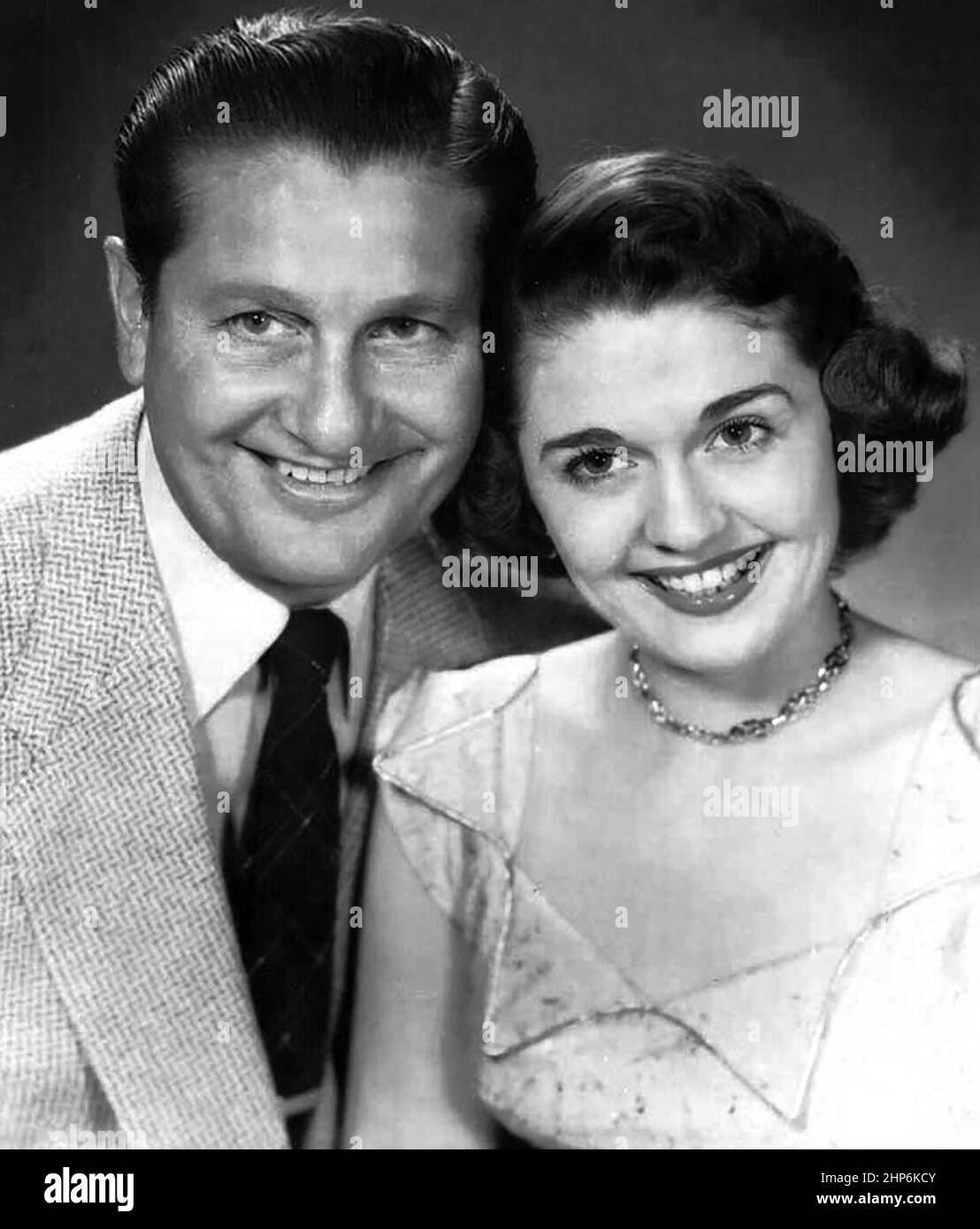 Publicity photo of bandleader Lawrence Welk and singer Alice Lon, who ...