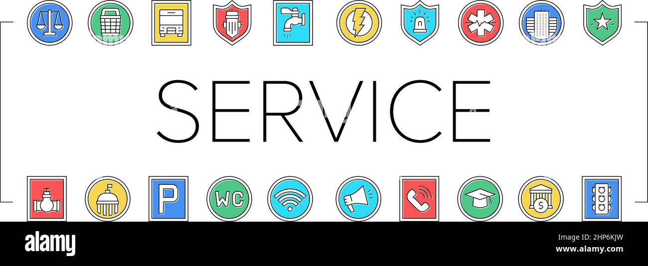 Public Service Signs Collection Icons Set Vector Stock Vector Image ...