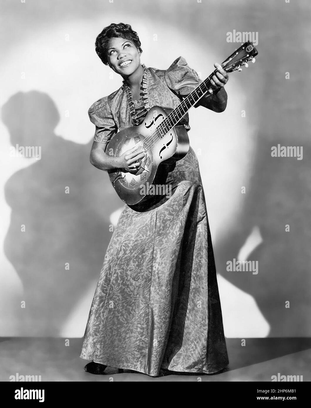 Publicity photo of American musician Sister Rosetta Tharpe posed with a ...