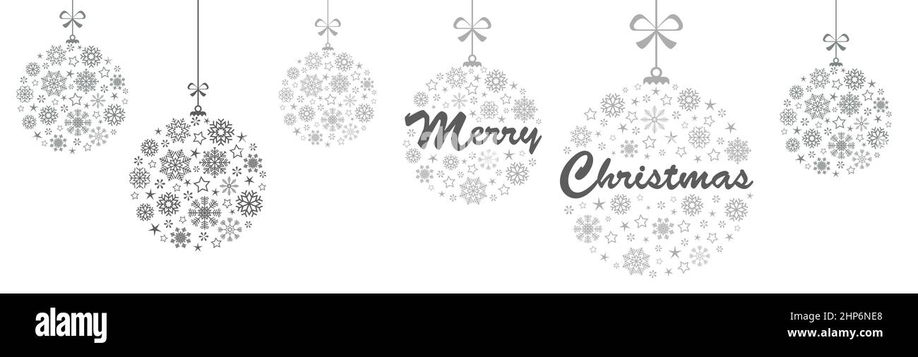 christmas greetings baubles with snow flakes Stock Vector Image & Art ...