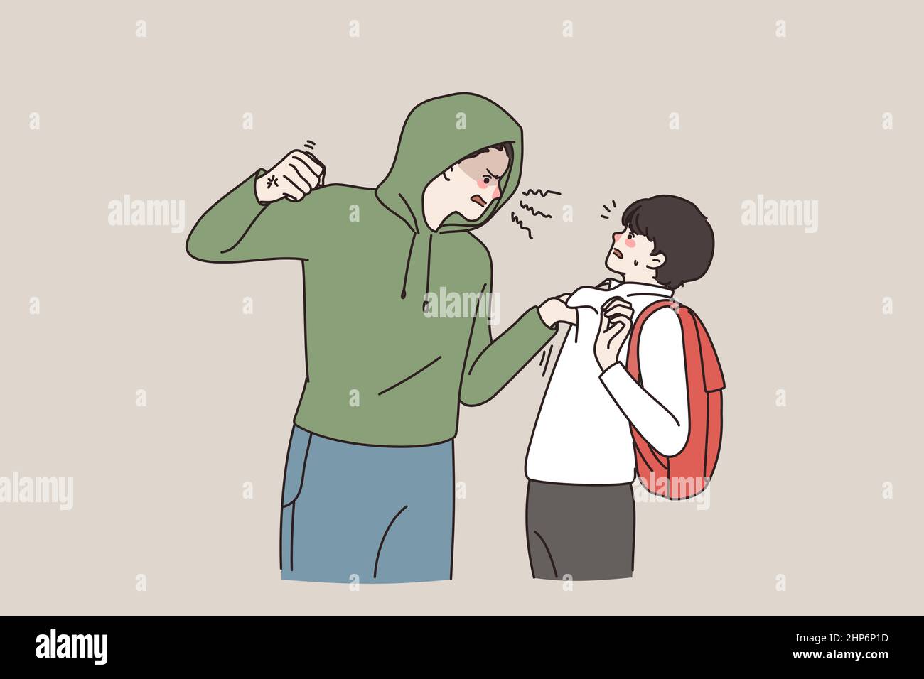 Aggressive big guy bullying small schoolboy Stock Vector Image & Art ...