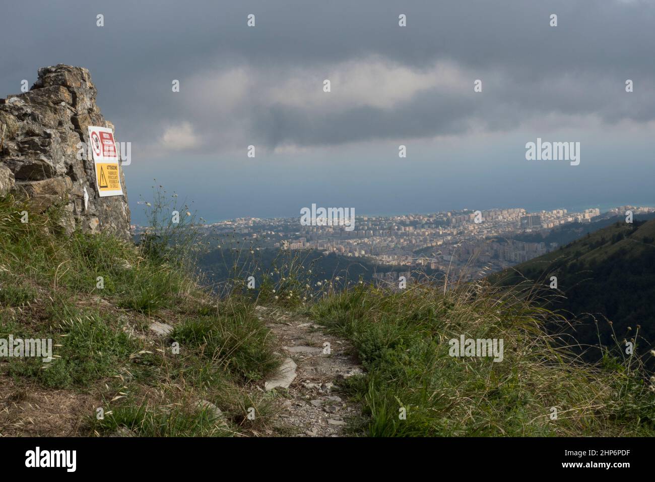 Castles tour on Genova mountain, italian landscape Stock Photo - Alamy