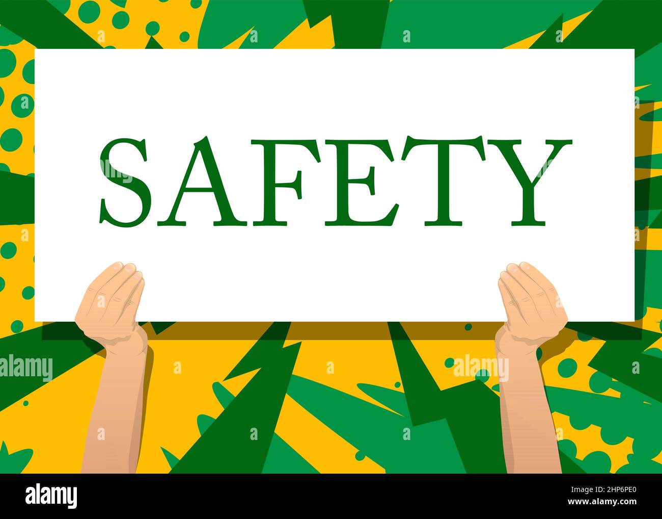 Safety text, sign. Cartoon vector illustration Stock Vector Image & Art ...