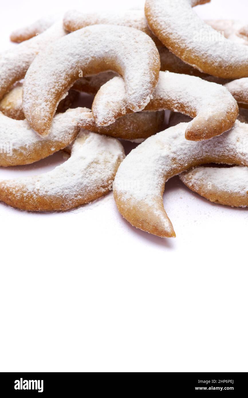 Traditional German or Austrian Vanillekipferl vanilla kipferl cookies ...