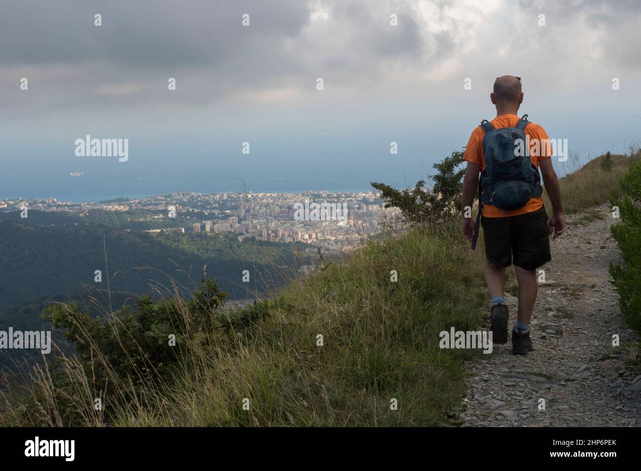 Castles tour on Genova mountain, italian landscape Stock Photo - Alamy