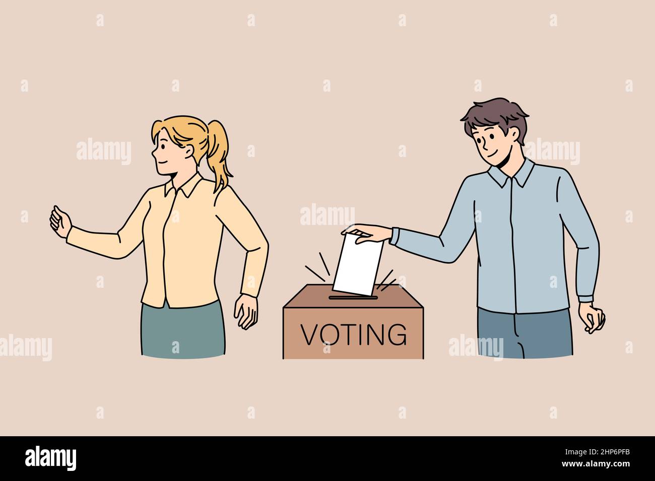 People casting vote ballot box Stock Vector Images - Alamy