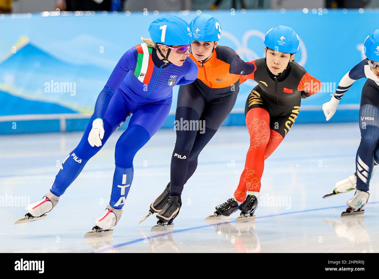 BEIJING, CHINA - FEBRUARY 19: Ivanie Blondin of Canada, Irene Schouten ...