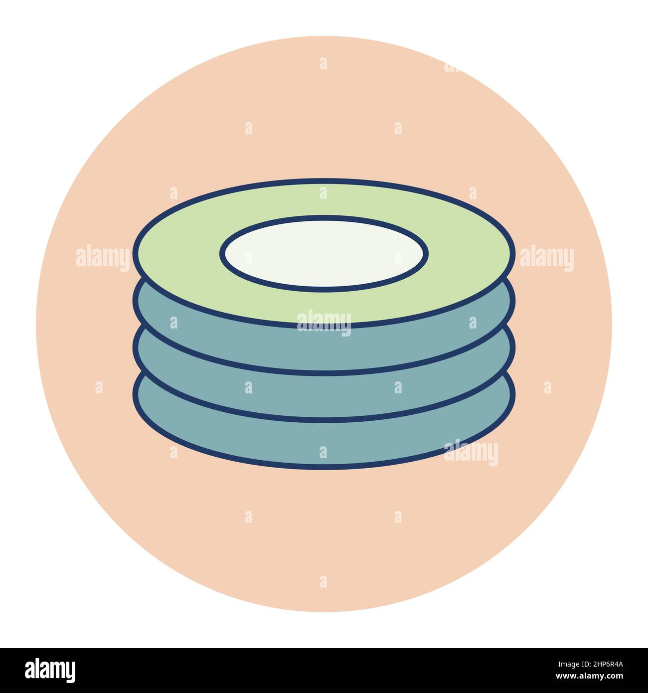Empty stacked plates Stock Vector Images - Alamy