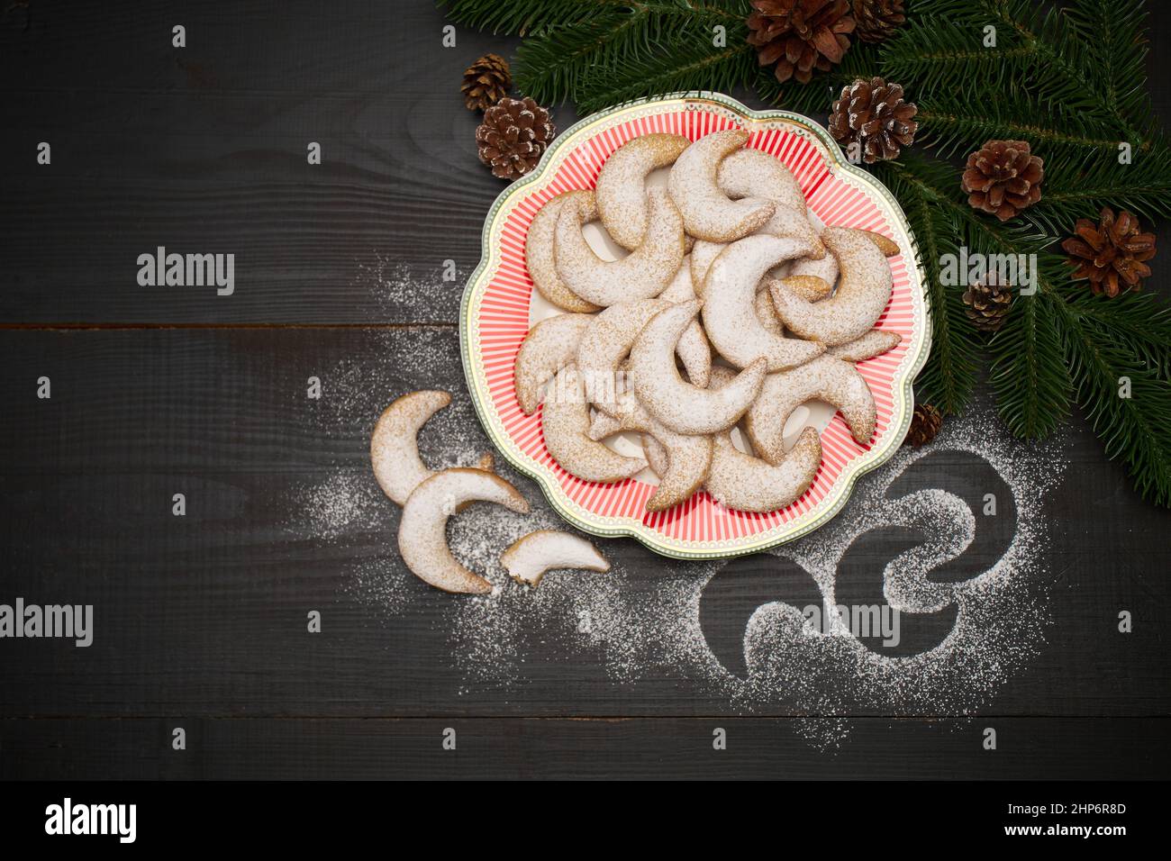 Traditional German or Austrian Vanillekipferl vanilla kipferl cookies ...