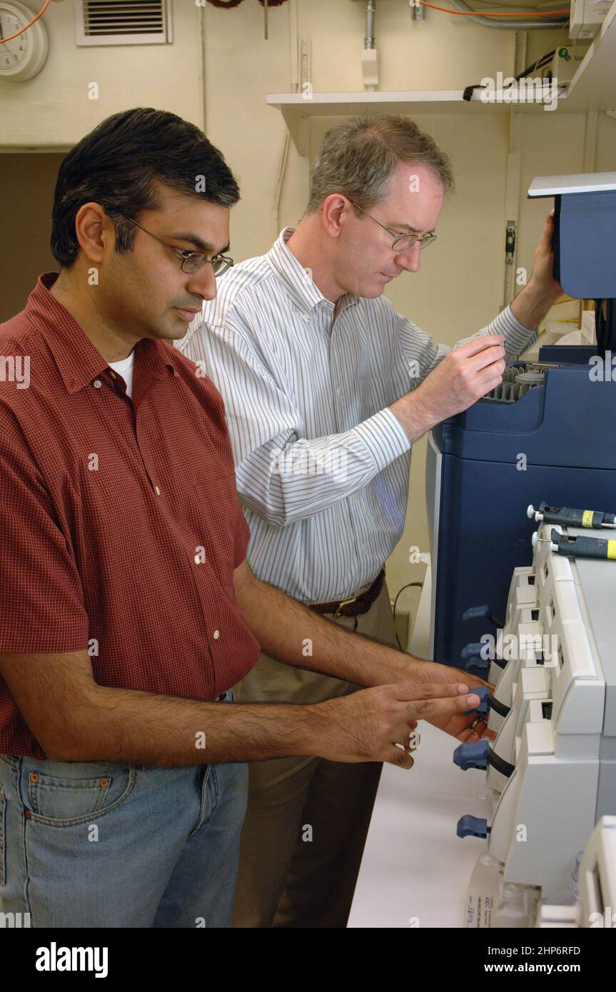 Dr. Louis Staudt and Dr. Sandeep Dave of the Metabolism Branch at the ...