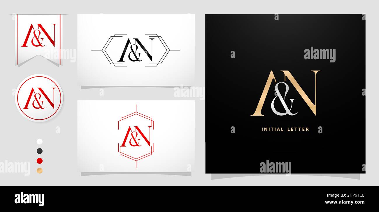 AN or NA initial letter and graphic name, AN Monogram, for Wedding ...