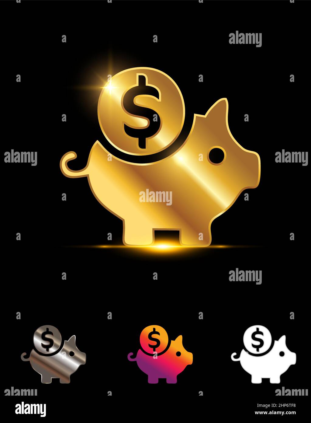 Golden Piggy Bank Vector Sign Stock Vector Image & Art - Alamy