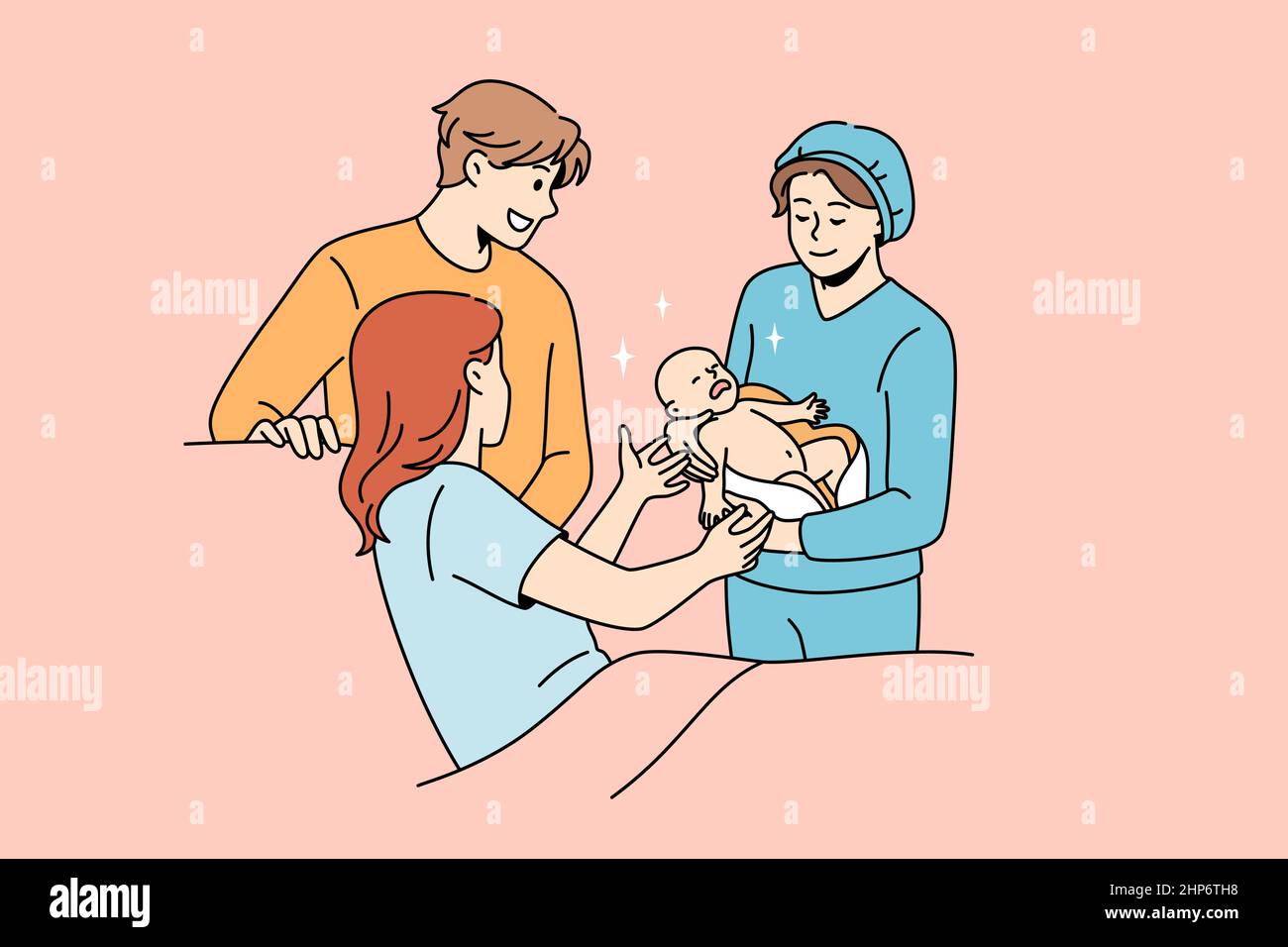 Woman giving birth Stock Vector Images - Alamy