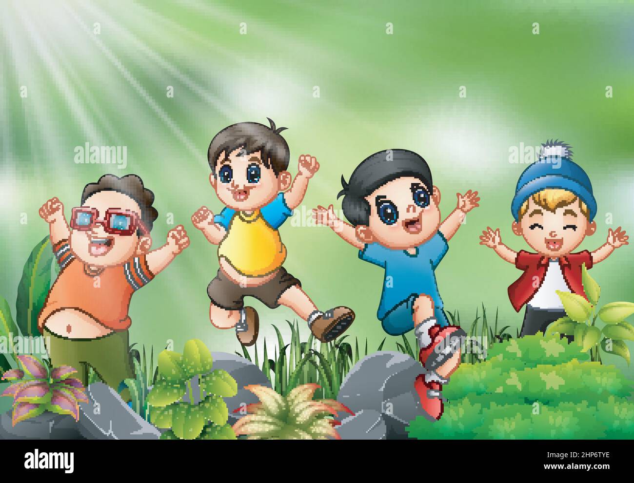 Children friends laughing Stock Vector Images - Alamy