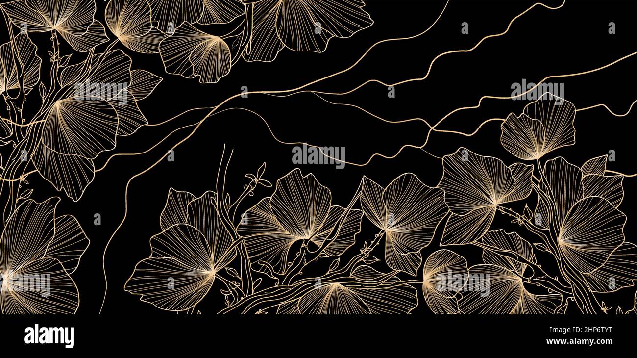 Frame leaves drawing lines Stock Vector Images - Alamy