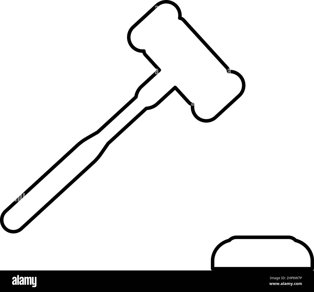 Gavel Hammer judge and anvil auctioneer concept contour outline icon ...