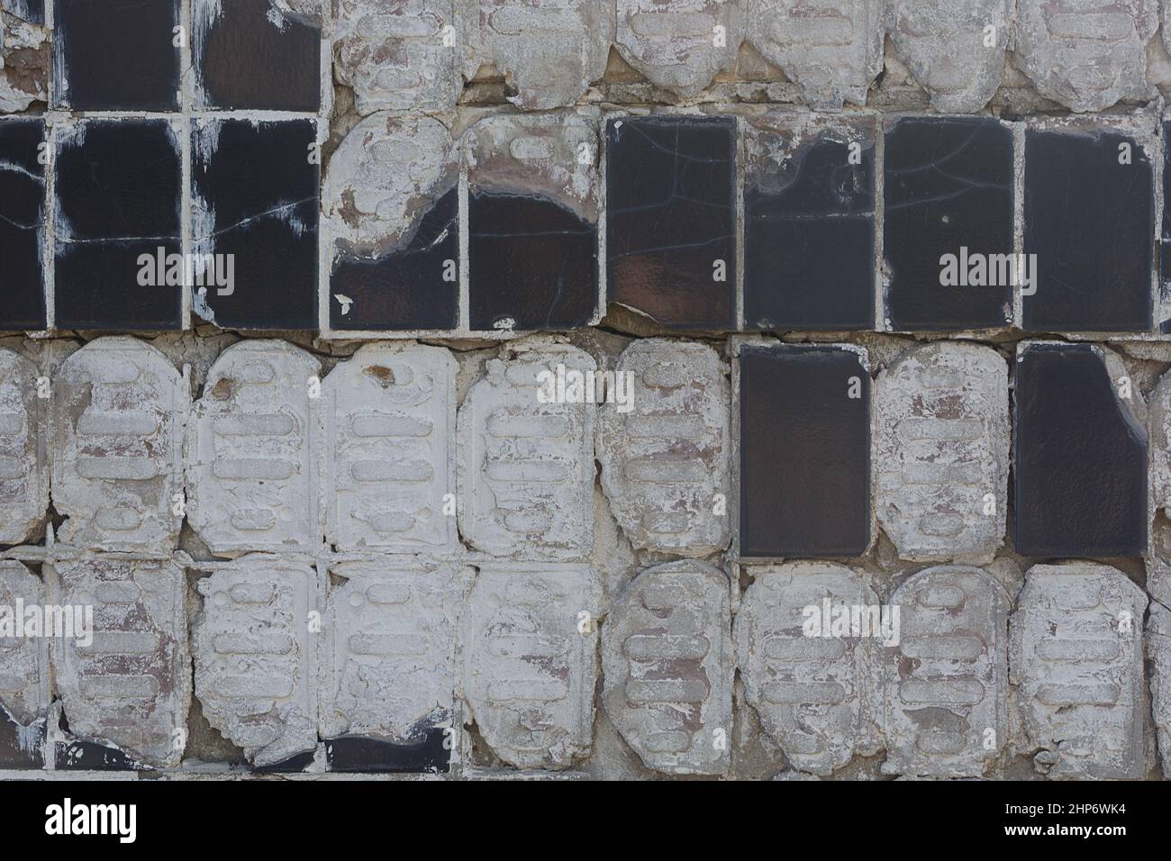Texture of old wall with destroyed tiles Stock Photo - Alamy