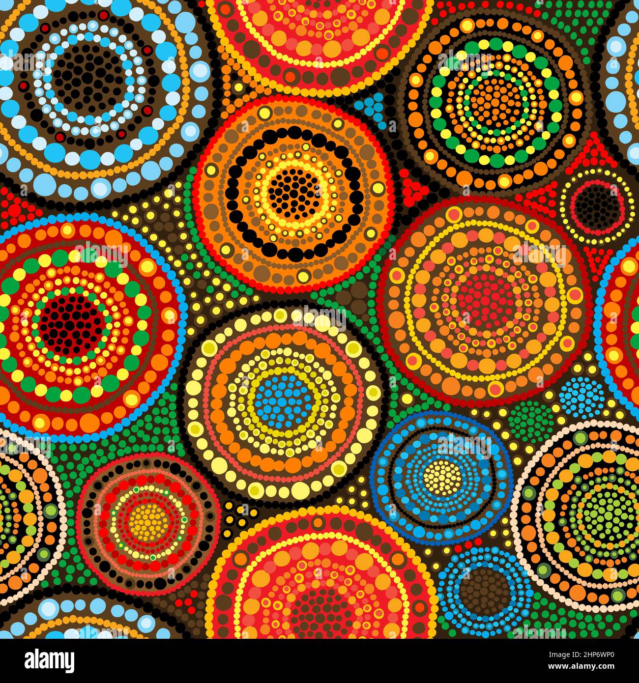 African seamless background with dots and round shapes Stock Vector ...