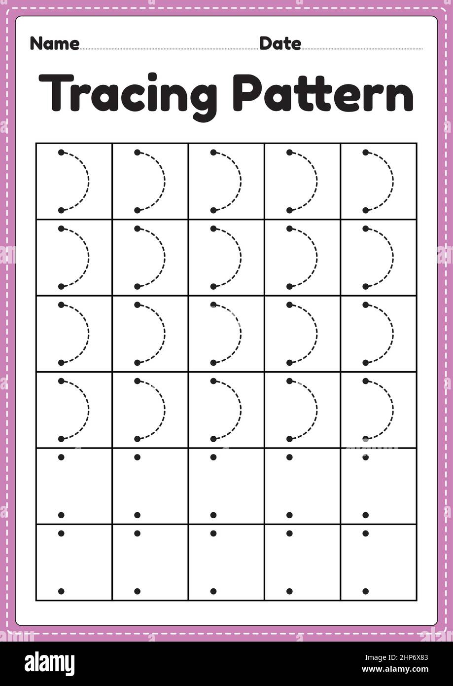 Tracing pattern right curve lines worksheet for kindergarten, preschool ... Tracing pattern right curve lines worksheet for kindergarten, preschool ...