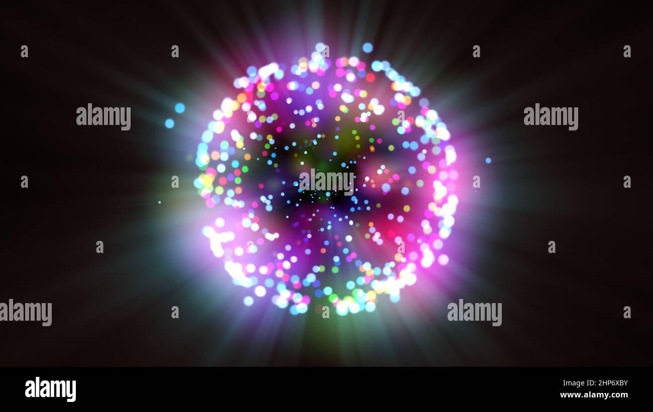 cell particle light ray color, illustration render Stock Photo - Alamy