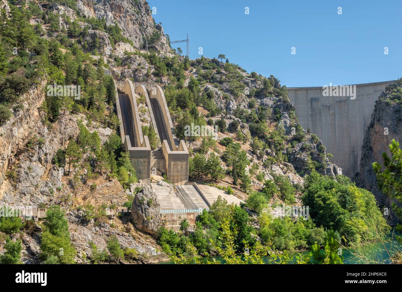 Oymapinar Dam and Manavgat River in the mountains of Antalya region ...