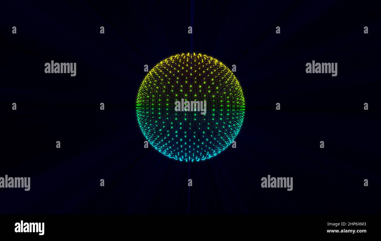 particle geometry planet, Abstract particles background, 3D rendering ...