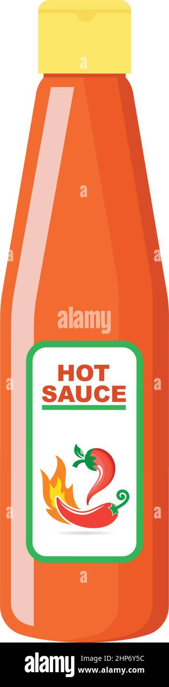 bottle chilli sauce icon vector illustration design template Stock ...