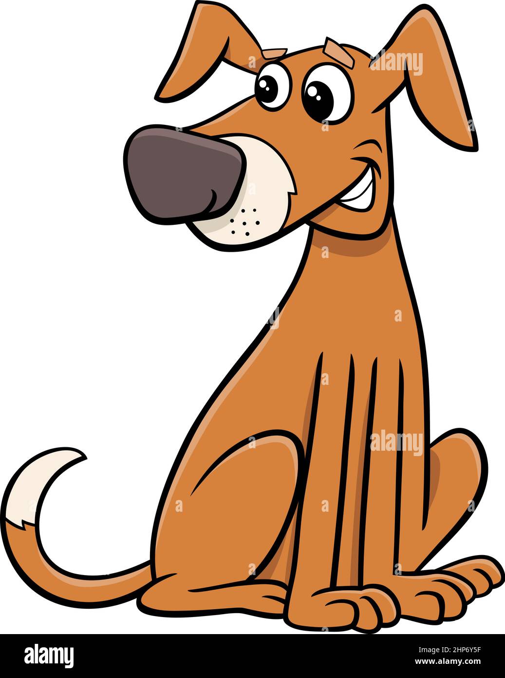 cartoon funny yellow dog comic animal character Stock Vector Image ...