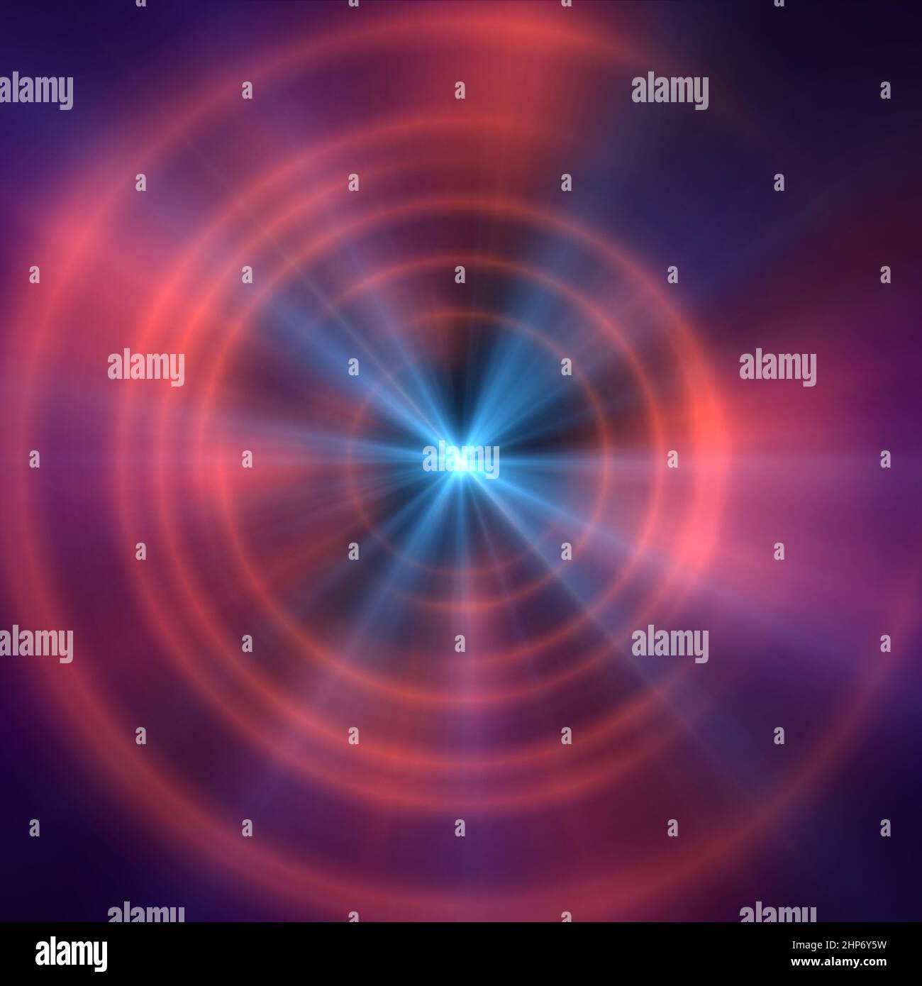 Round concrete tunnel with light ray ring, abstract illustration Stock ...