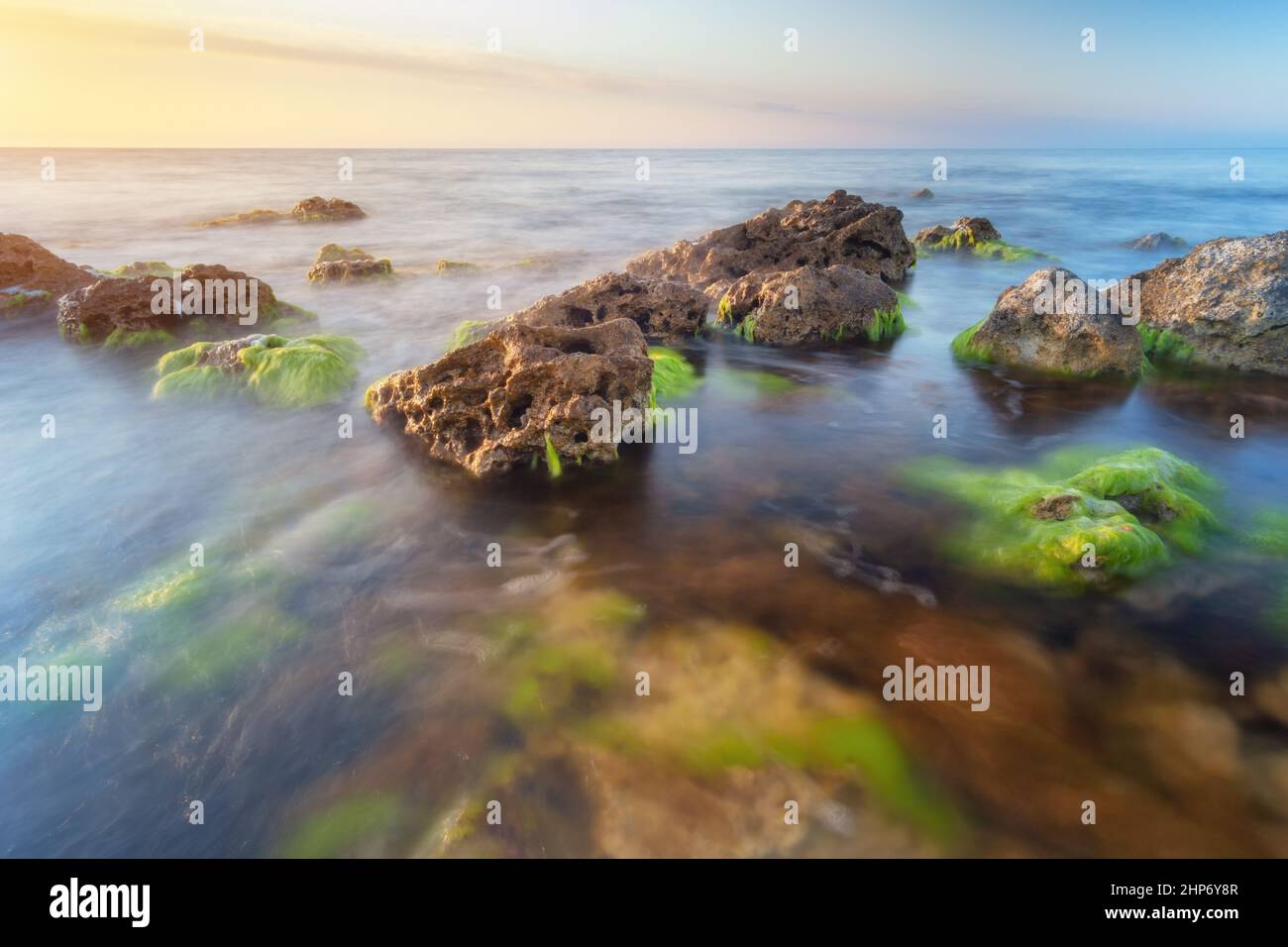 Beautiful seascape. Composition of nature. Sunset nature compostion ...