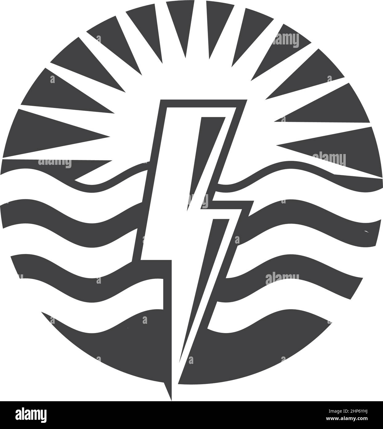 flash thunder bolt with wave illustration vector Stock Vector Image ...