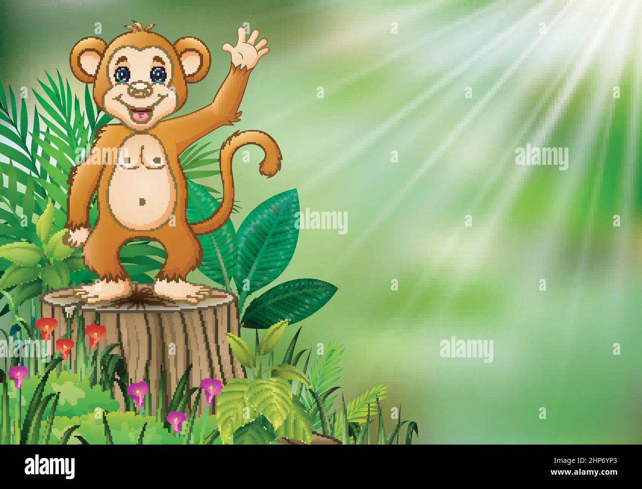 Monkey tree animal wildlife Stock Vector Images - Alamy