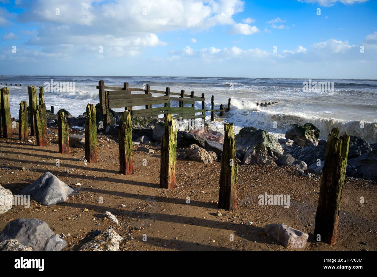 Climping Beach in West Sussex, Southern England on the English Channel ...