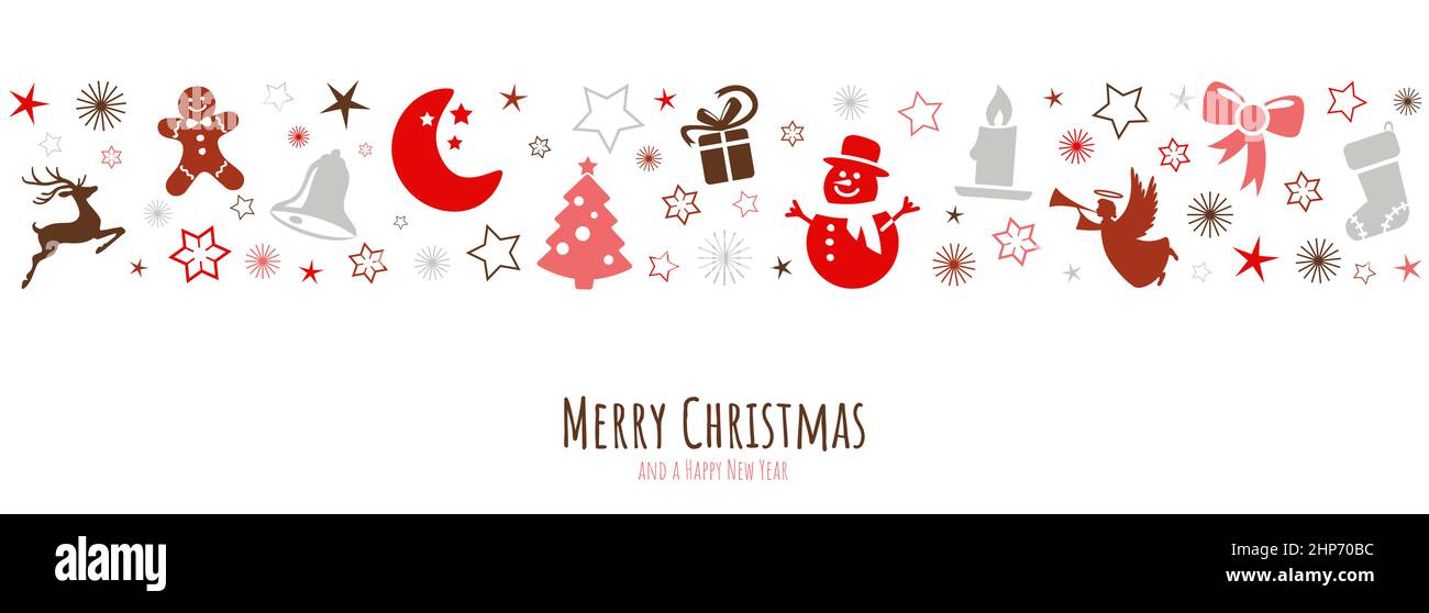 christmas greetings banner with abstract symbols Stock Vector Image ...