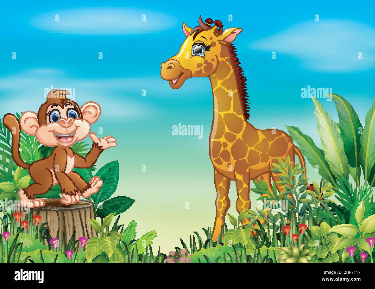 Monkey up a tree Stock Vector Images - Alamy