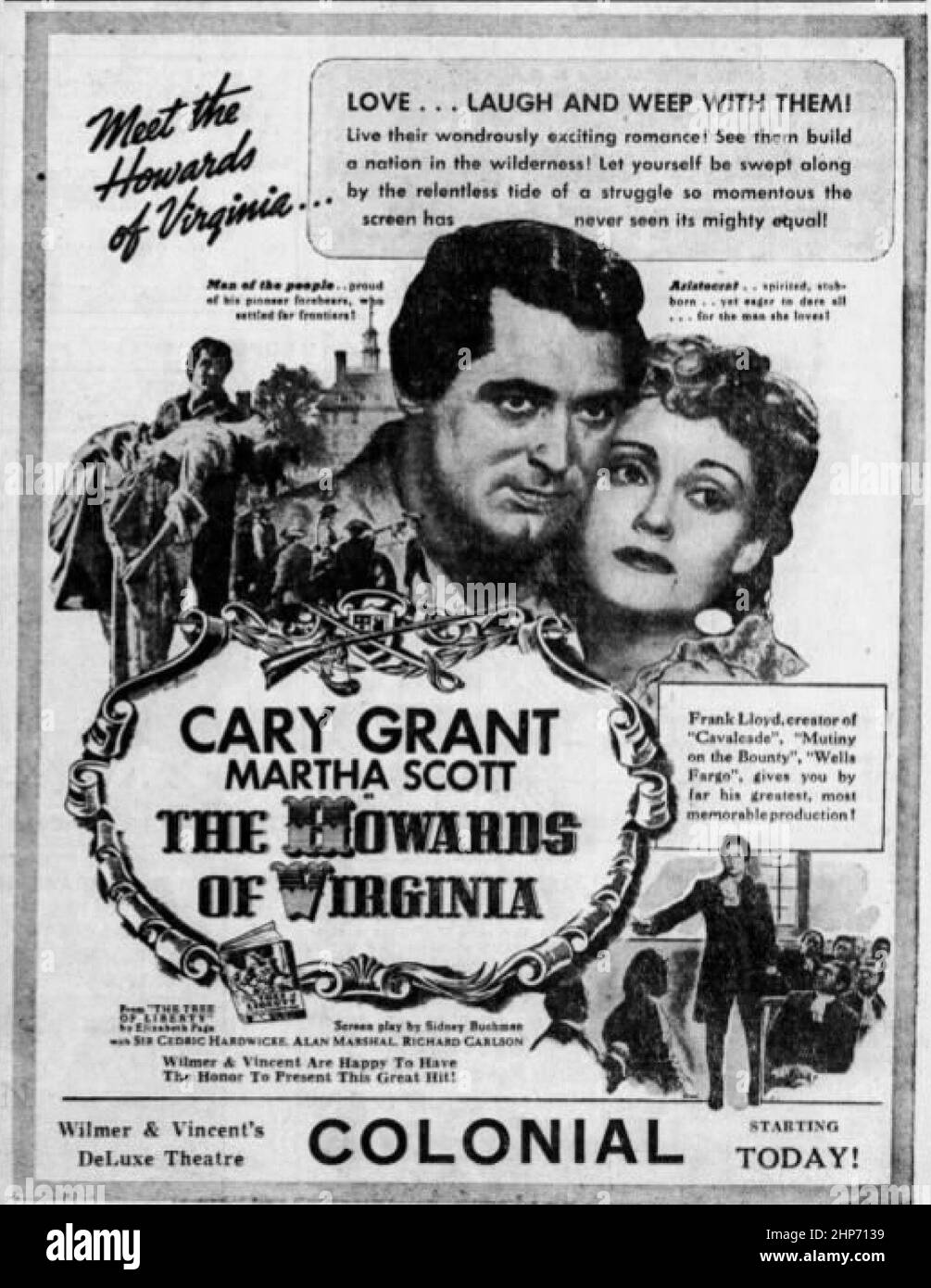 Colonial Theater advertisement for the American film The Howards of ...