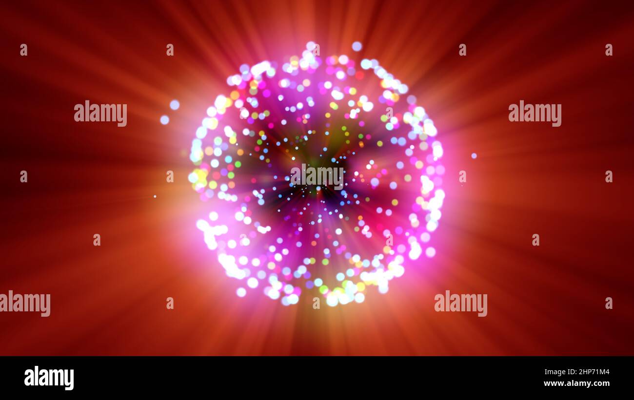 cell particle light ray color, illustration render Stock Photo - Alamy