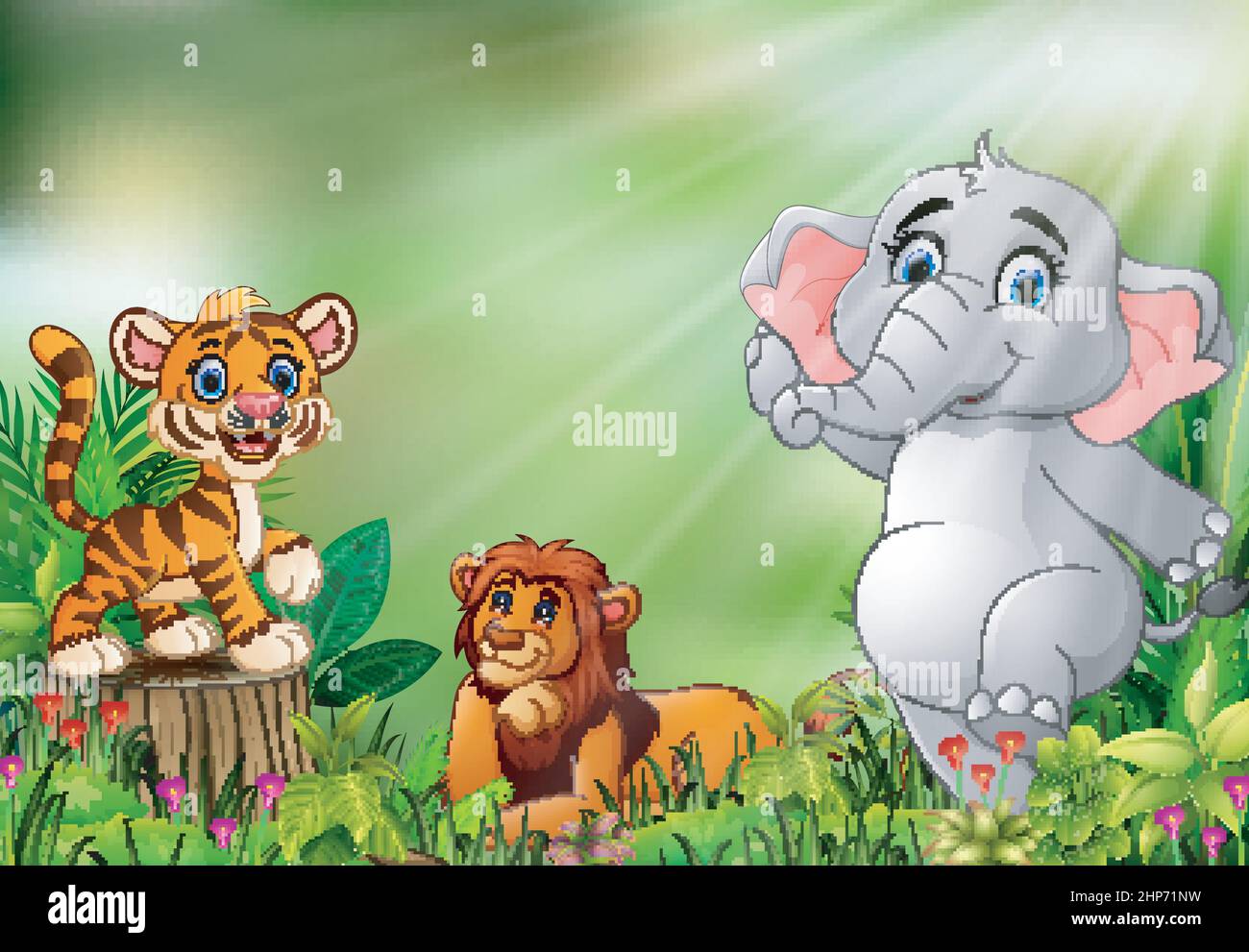 Different animals together Stock Vector Images - Alamy