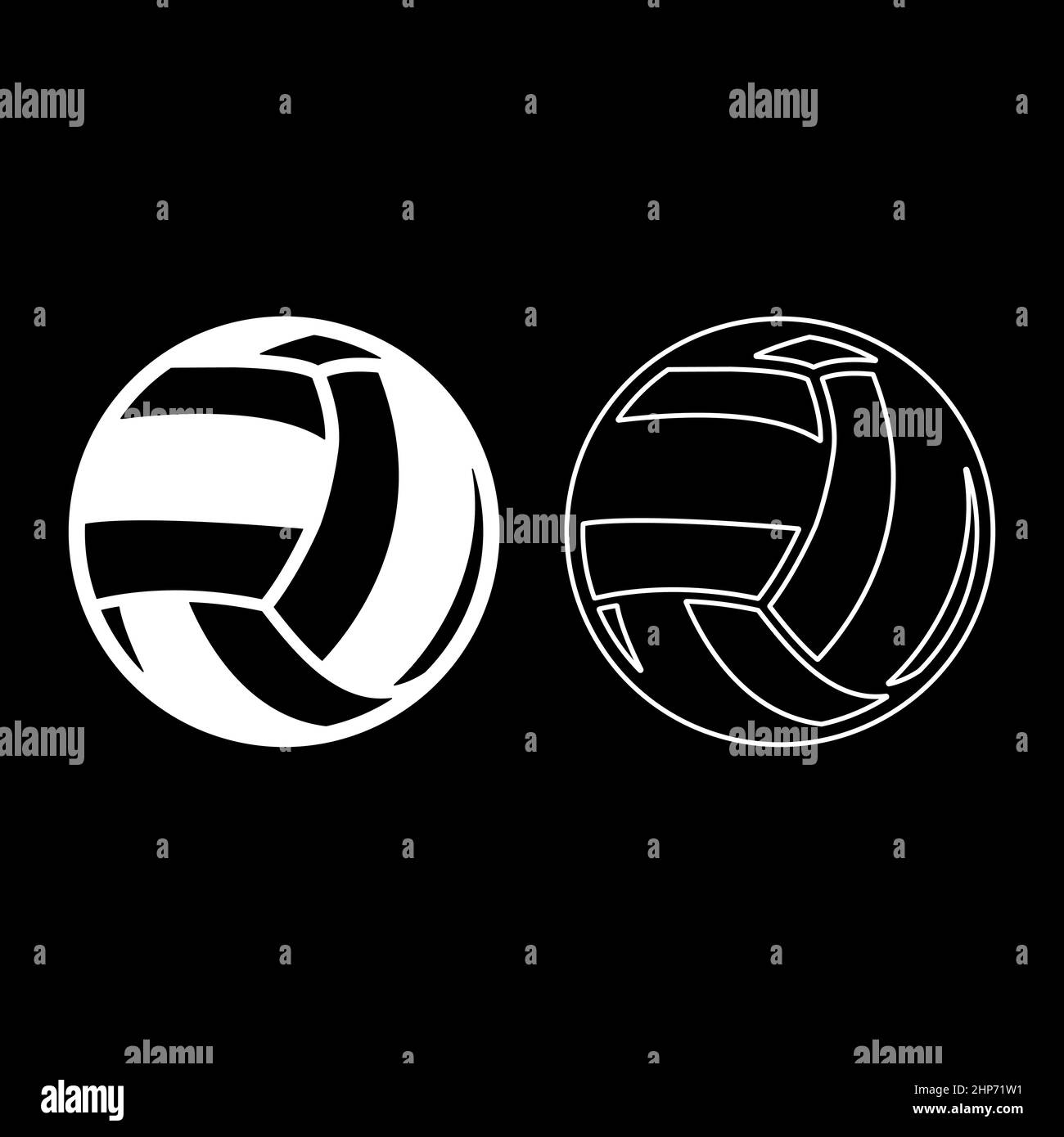 Volleyball ball sport equipment icon white color vector illustration ...