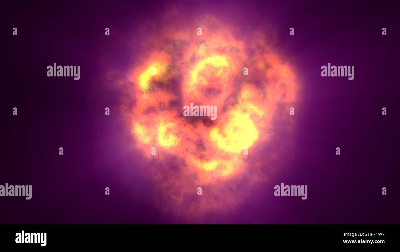 fire flame ball explosion in space, abstract illustration Stock Photo ...