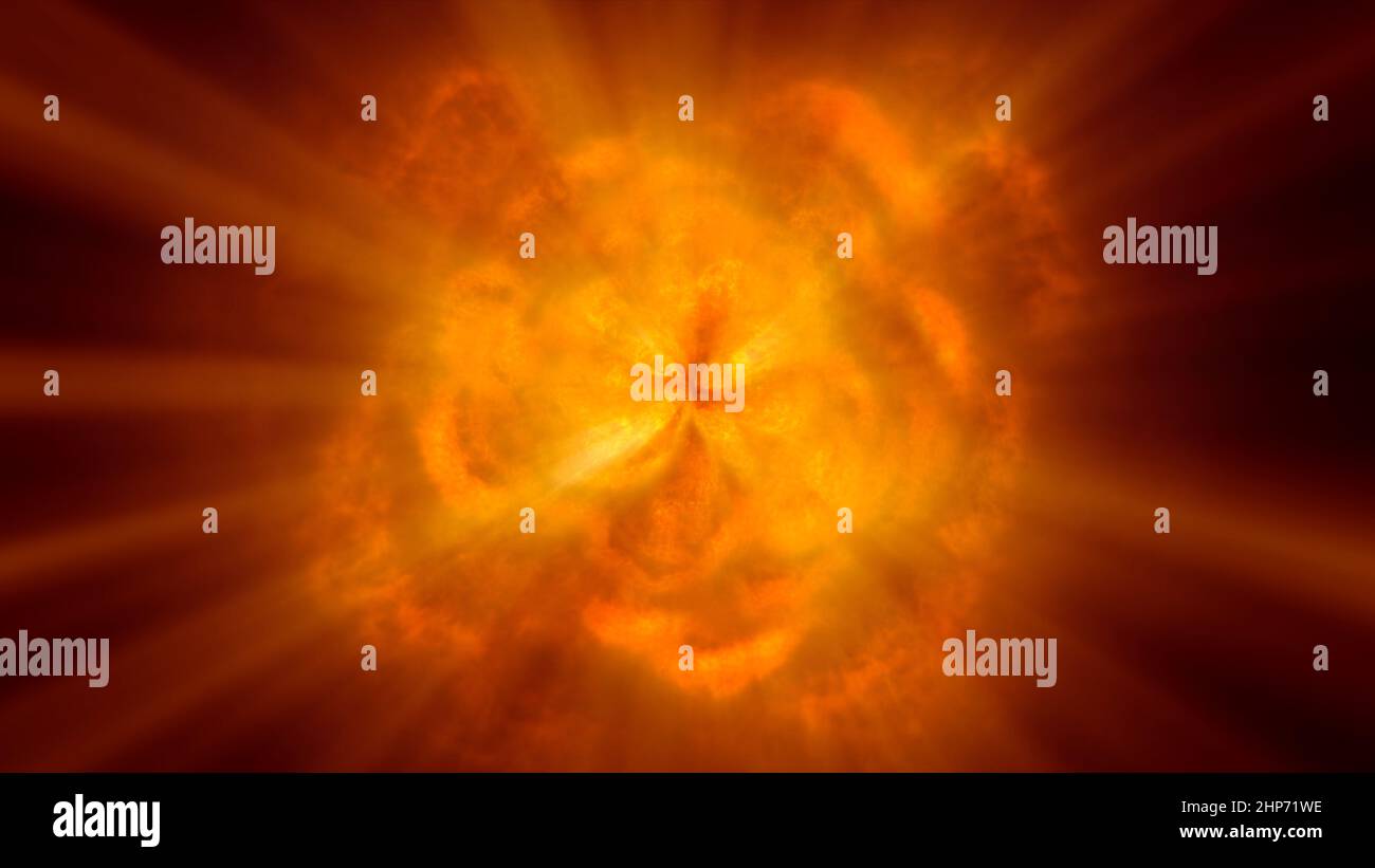 fire flame ball explosion in space, abstract illustration Stock Photo ...