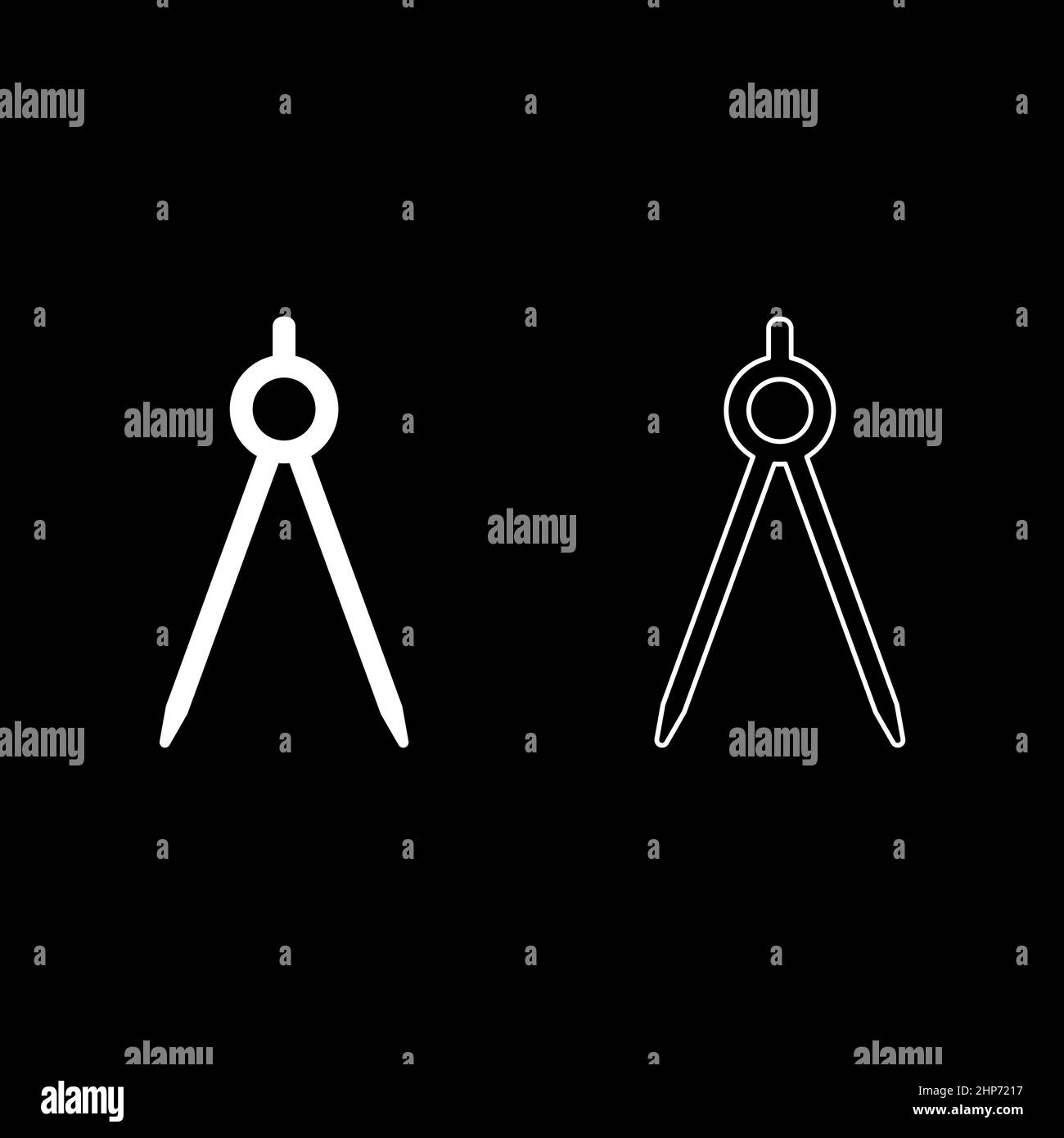 Divider circulus Circinus icon white color vector illustration flat ...