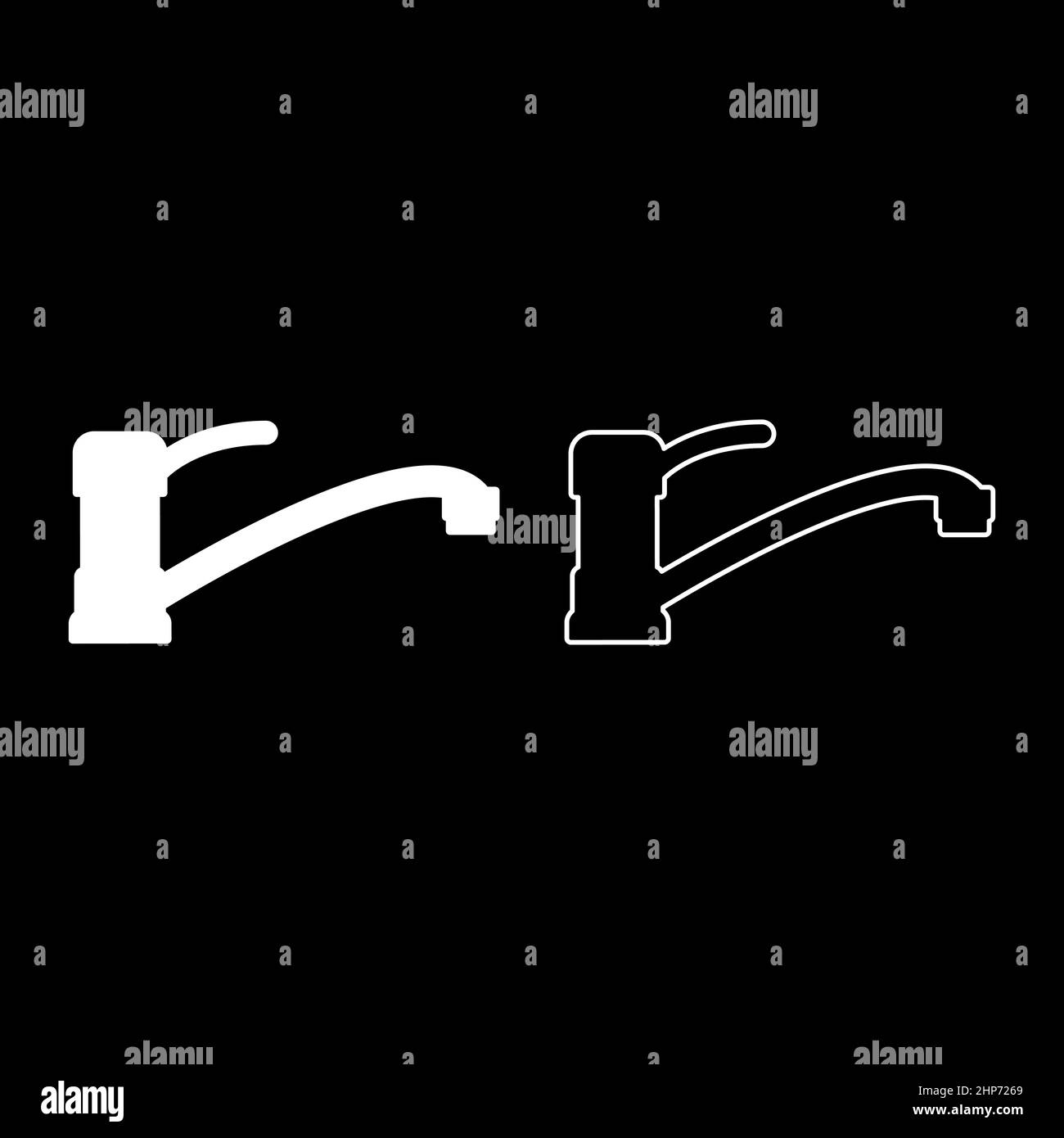 Water tap icon white color vector illustration flat style image set ...