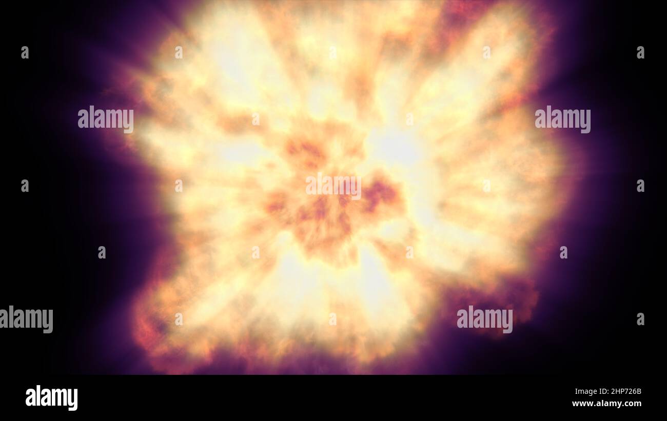 fire flame ball explosion in space, abstract illustration Stock Photo ...