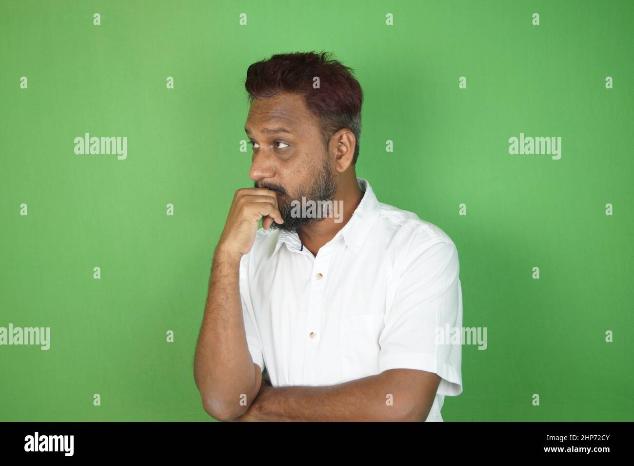 Indian old man thinking hi-res stock photography and images - Alamy