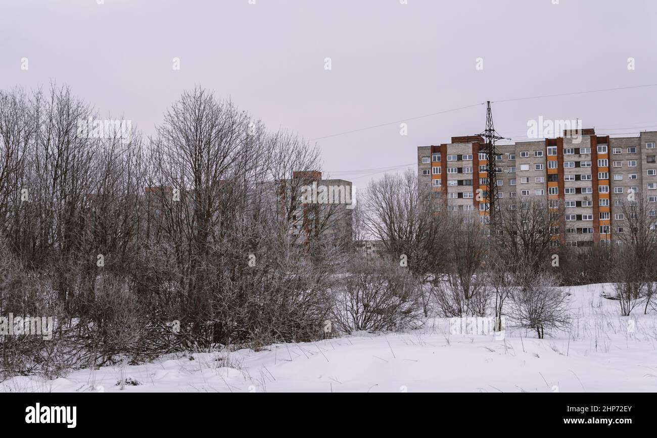 Soviet communist residential blocks. Narva, Estonian Stock Photo - Alamy