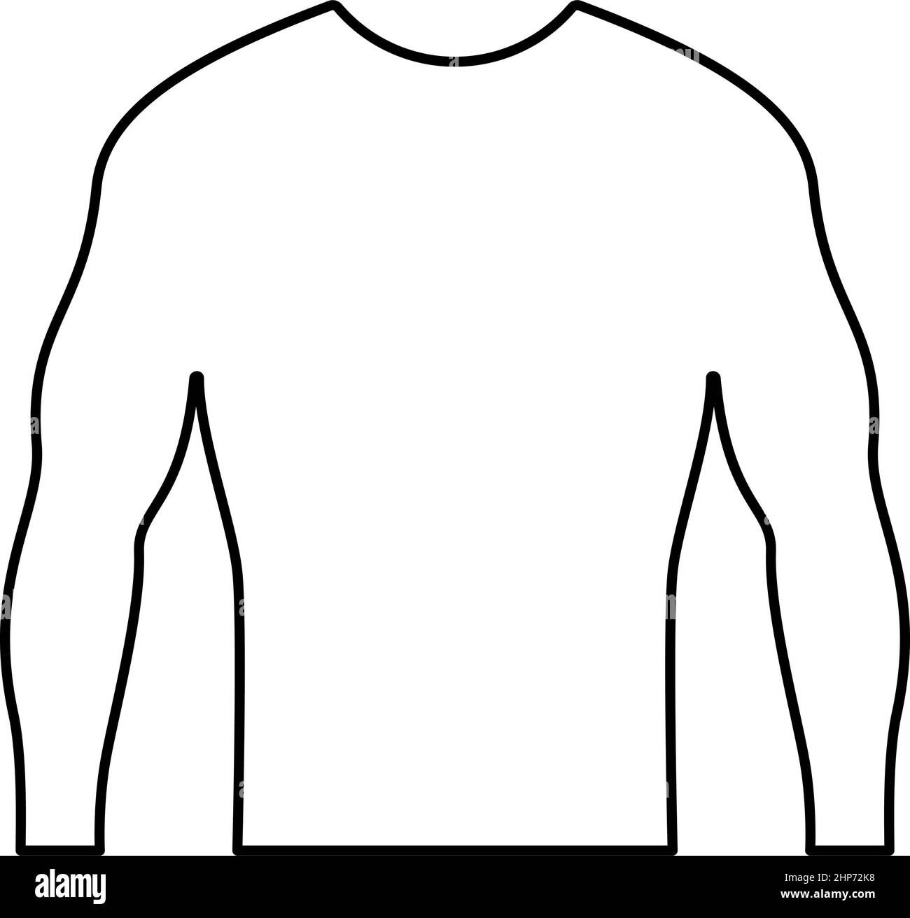 Rushguard Rashguard contour outline icon black color vector ...