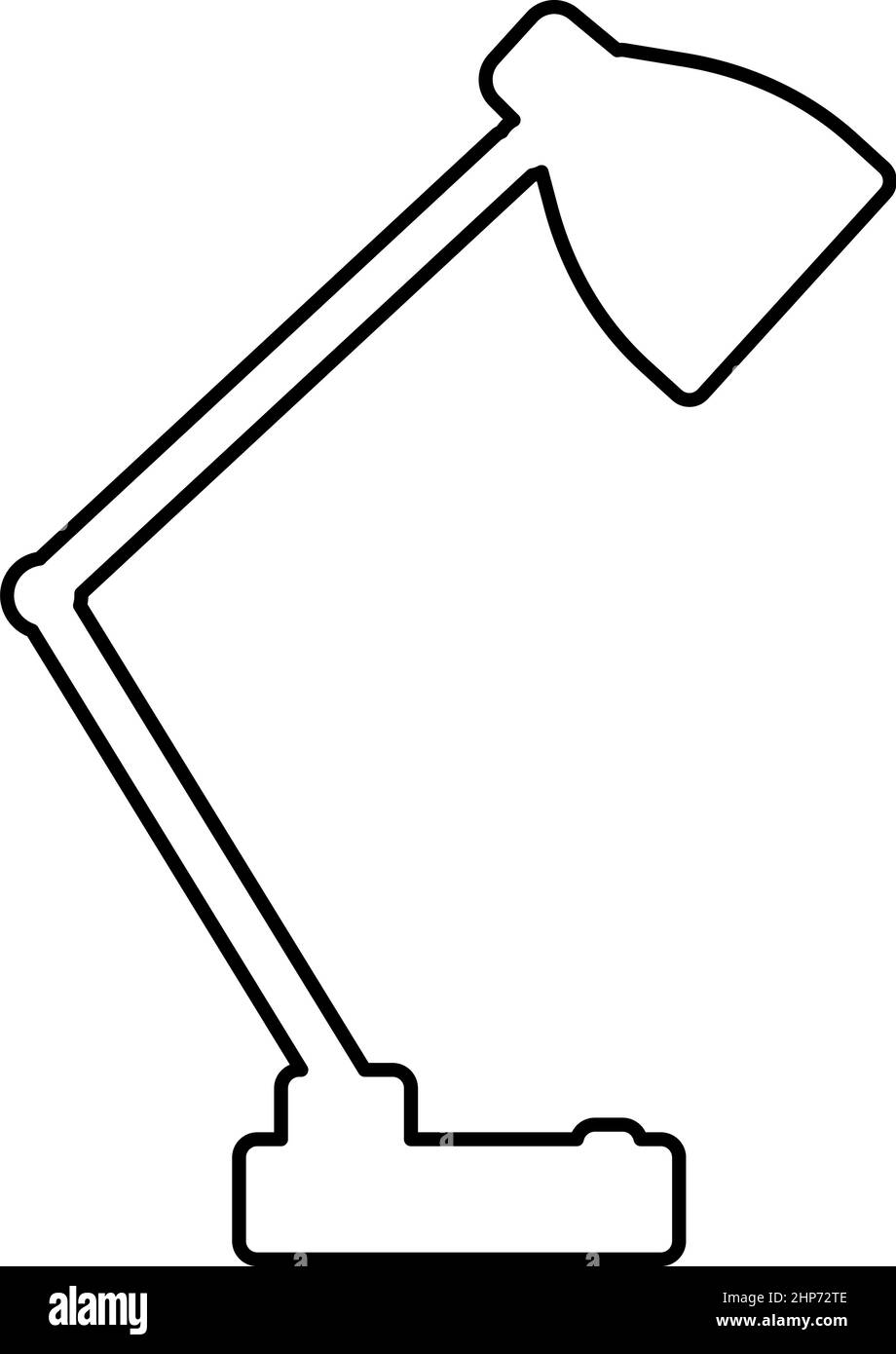 Table lamp Desk light electric for interior home contour outline icon ...