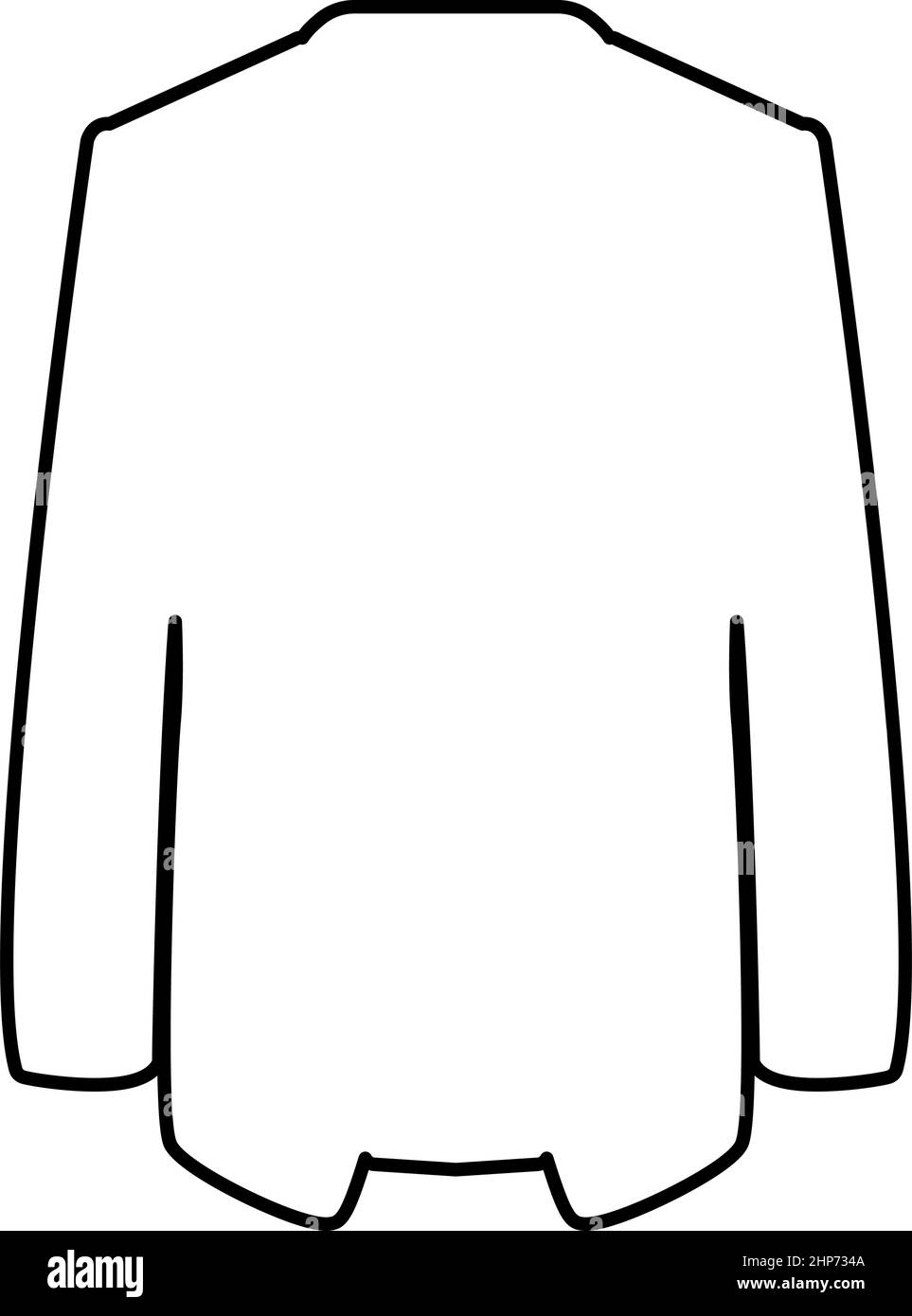 Jacket coat contour outline icon black color vector illustration flat ...